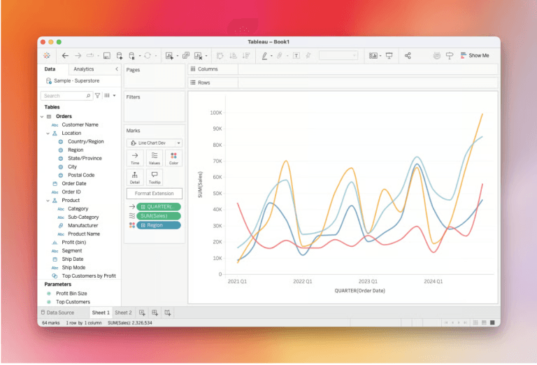 New Line Chart Extension - Tableau Training